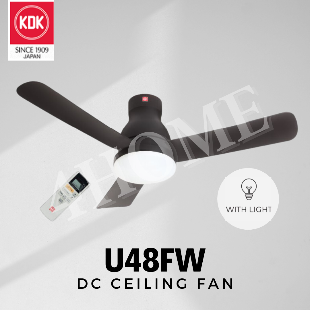 KDK U48FP LED Light DC Ceiling Fan (White/Black) 4HOME SINGAPORE