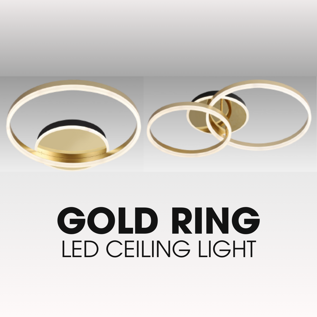 Premium Gold Luxurious LED ceiling light Single Ring Dual Ring – 4HOME
