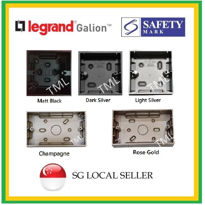 Legrand Galion Mallia Jovia Compatible Surface Mounting Box Black Silv ...