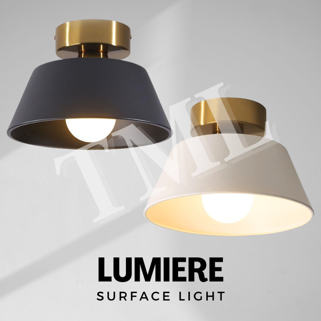 Premium Lumiere E27 Surface LED Ceiling Light Black White with Gold 4H ...