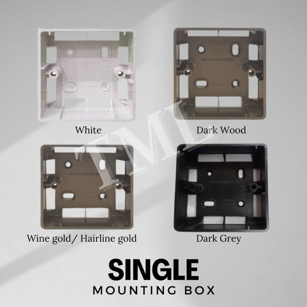 Round Edge Mounting Box White Dark Wood Dark Grey Wine Gold Hairline G ...
